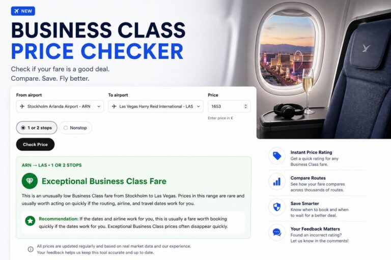 Business Class Price Checker Tool – Is Your Fare a Good Deal?